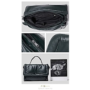 HACODAN Puffer Tote Bag Quilted Crossbody Bag for Women Trendy Puffy Purse Messenger Handbags Down Padded Shoulder Bag (dark grey)