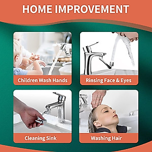CECEFIN 1080° Swivel Faucet-Extender Sink-Aerator - 2 Mode Splash Water Filter Extension, Kitchen Bathroom 360° Rotatable Spray Attachment, Multifunctional Universal Robotic Arm -Wash Hand/Hair/Face