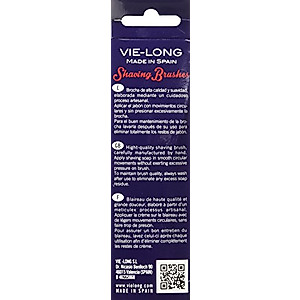 Vie-Long 04312 Professional Horse Hair Shaving Brush, Metal/Wooden Handle