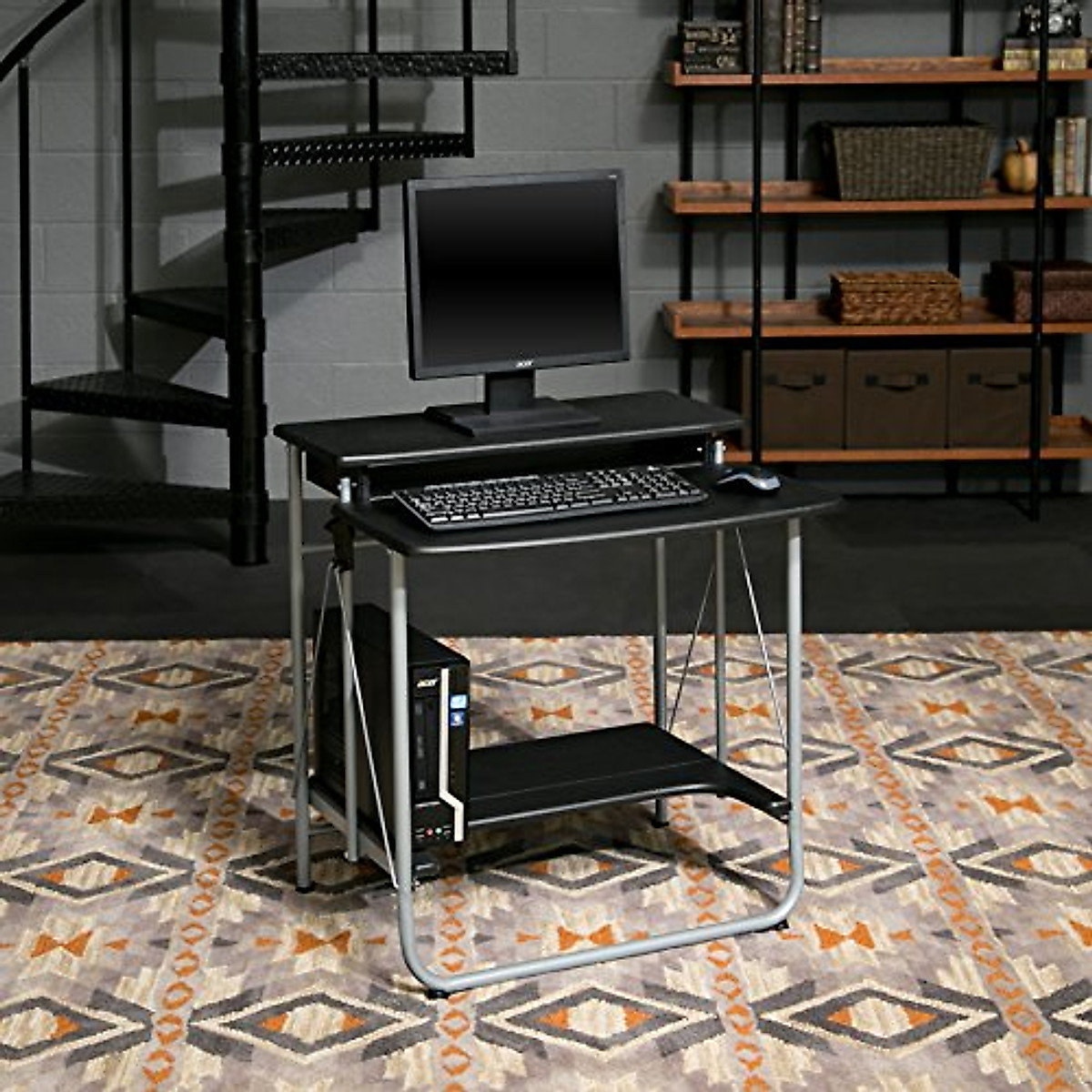 OneSpace Freeley Folding Computer Desk, Black