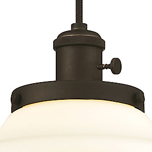 Westinghouse Lighting 6346500 One-Light Mini Pendant, Bronze Finish with Frosted Opal Glass, Oiled Rubbed Bron