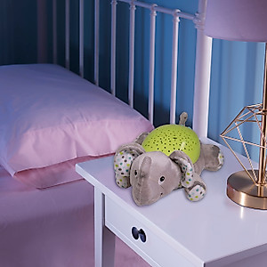 SwaddleMe® Slumber Buddies® Soother (Gray/Green Elephant) – Projector Night Light for Kids with Calming Songs and Sounds