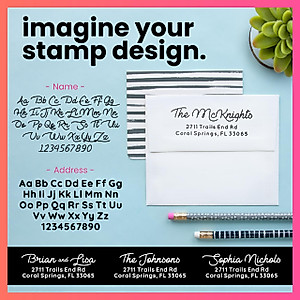 Custom Return Address Stamp – Self Inking Rubber Stamp – 3 Sizes and 8 Designs to Choose from