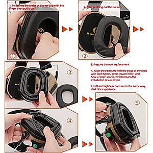 COMBATGEAR Gel earpads replacemnt compatible with Earmor OPSMEN Electronic Shooting Earmuffs M31 M32 tactical headsets