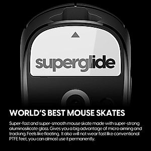 Superglide - Super Smooth Polished Surface Mouse Feet/Skates Made with Ultra Strong Flawless Glass Super Fast Smooth and Durable Sole for Logitech G Pro X Superlight1 [White]