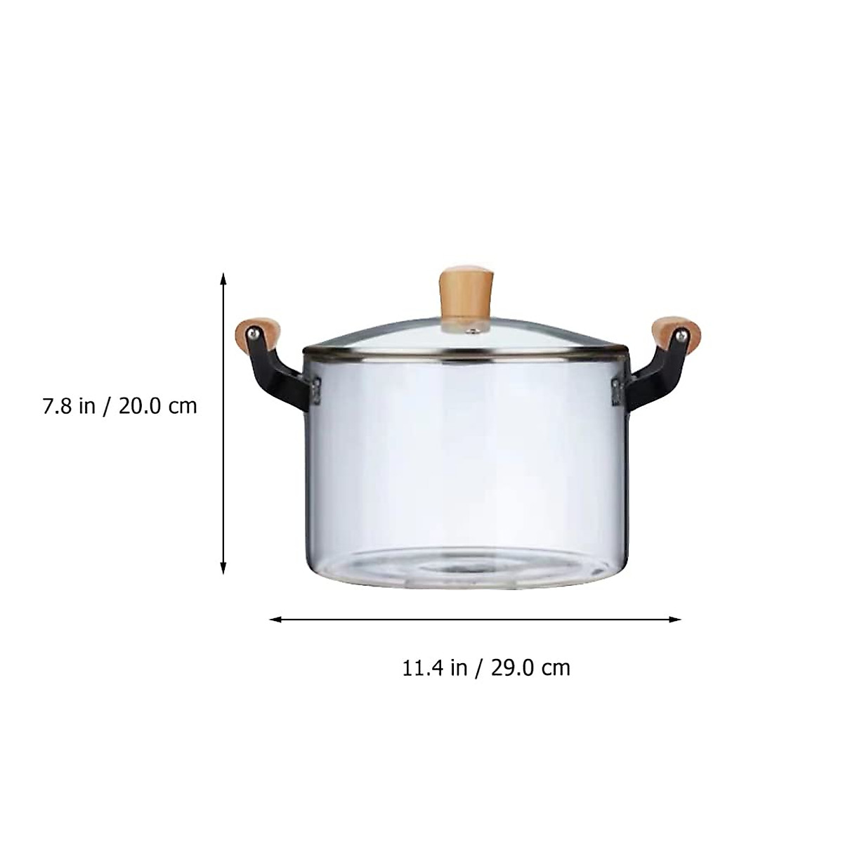 BESPORTBLE Glass Saucepan with Cover Heat Resistant 2. 5L Glass Cooking Pot with Cover Nonstick Soup Pot Sauce Pan for Soup Pasta Noodle Baby Food Transparent