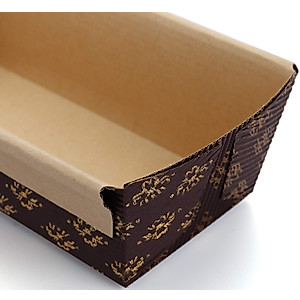 Lawei 30 Pack Paper Loaf Pans, Disposable Paper Baking Loft Mold, 6 x 2.5 x 2 inch Rectangle Paper Baking Pans for Quick Bread Small Pumpkin Breads, Microwave Oven Freezer Safe