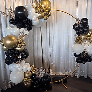 HUICYHFR Black Latex Balloon Arch Kit, 102PCS 18In 12In 10In 5In Arch Garland for Engagement, Wedding, Birthday Party, Anniversary Celebration Decoration With 33FT Ribbon