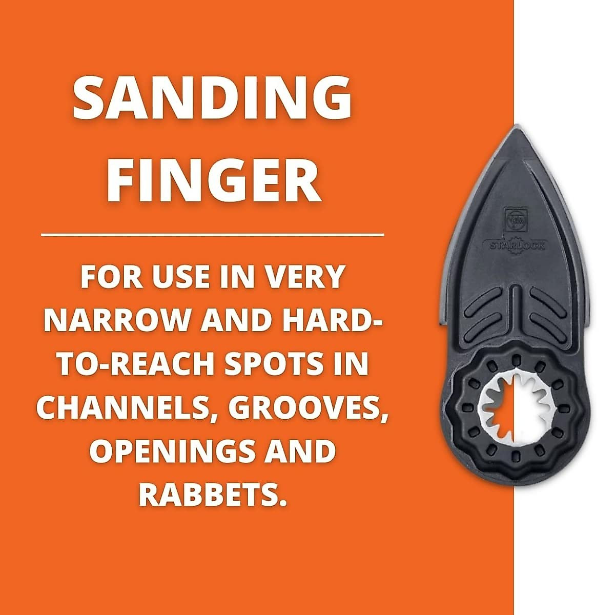 Fein Finger Sanding Pad with Hook & Loop Attachment - Precision Sanding for Tight, Intricate Spaces, Protective Backing Plate, Starlock, 2-Pack - 63806159220