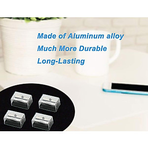 WEKOL Metal Dual Pencil Sharpener Aluminum Alloy Manual Sharpeners with Acrylic Cover,4Pcs Sharpener Blades Included,Silver