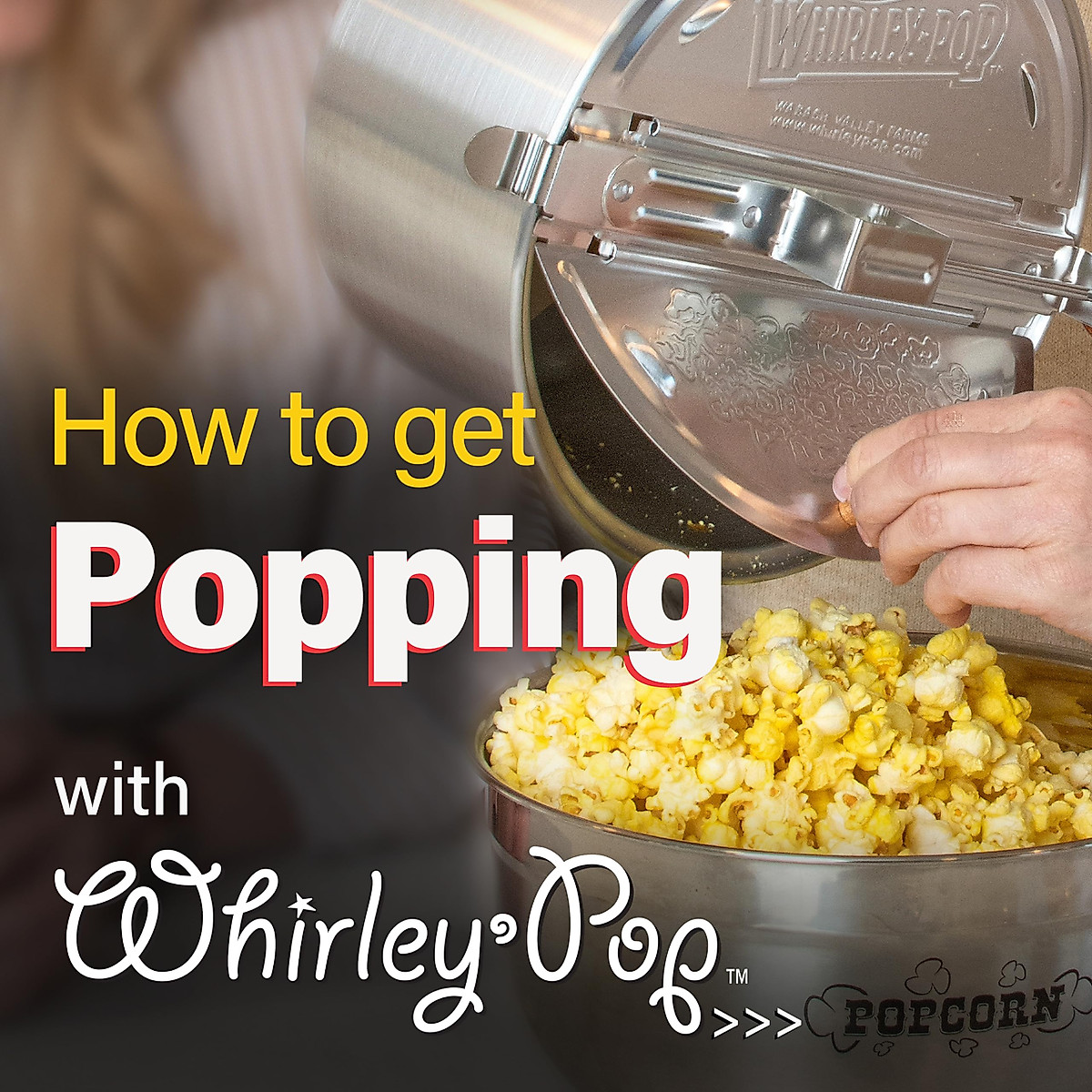 Original Whirley-Pop Popcorn Popper Kit - Metal Gear - Stainless Steel - 1 Real Theater All Inclusive Popping Kit