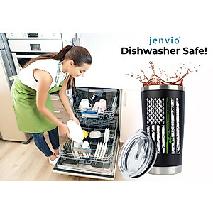 JENVIO Fishing for Men | Stainless Steel Travel Tumbler/Mug with 2 Lids and 2 Straws for Coffee or Cold Drinks | Funny Fly Fisherman Decor Themed Stuff Valentine's Day Gift (20 Ounce)