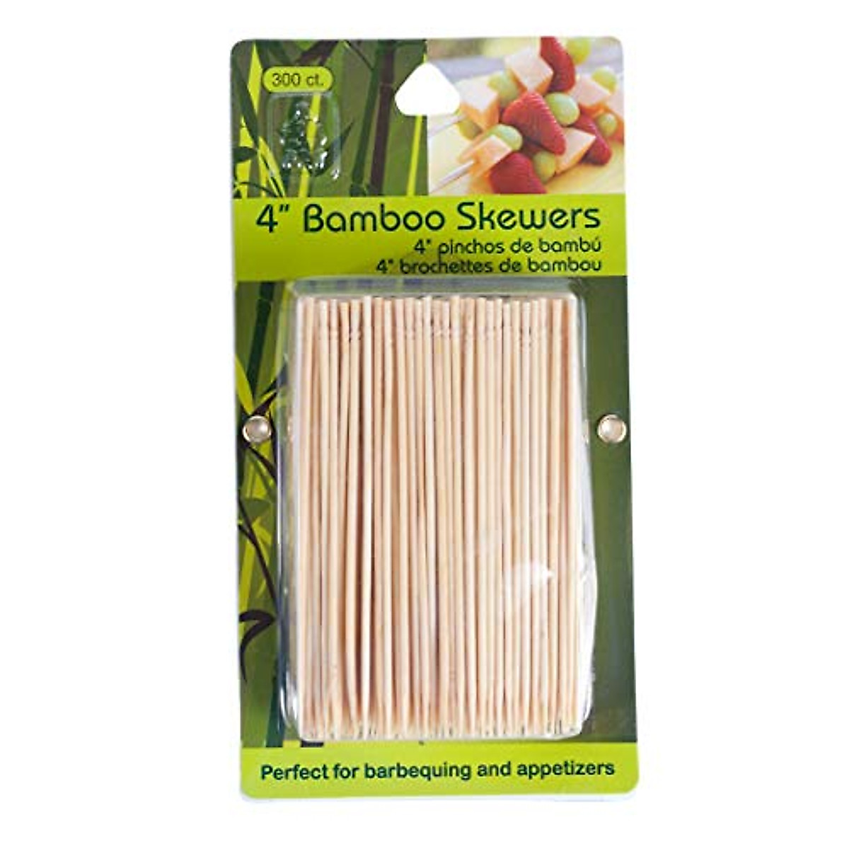 Jacent 4 Inch Appetizer Bamboo Skewers. 300 Count per Pack, 1-Pack