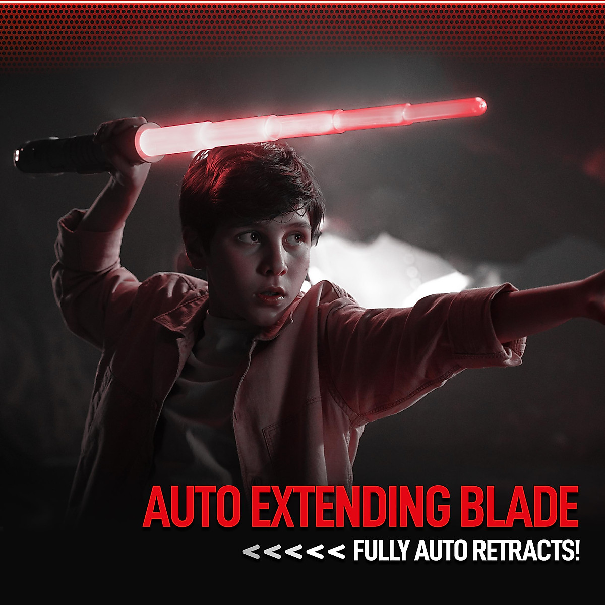 Power Saber Energy Blade Red | First Ever Automatic Saber | Auto Extending & Retracting Saber | Extends 35" (90cm) | Motion Based SFX | Ages 6+ | by Goliath
