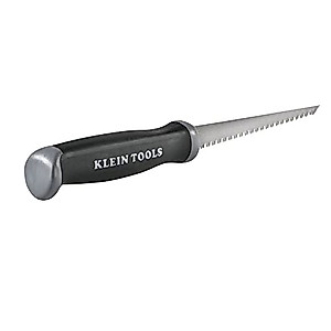 Klein Tools 725 Jab Saw, Triple Ground Teeth, Cuts Drywall, Wallboard, Plywood and Plastic, Hardened Carbon Steel Blade, Beveled Point