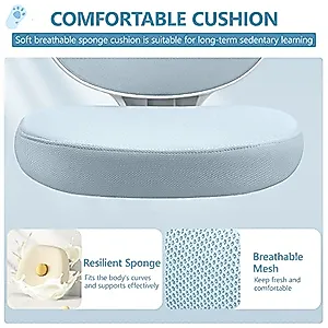 Primy Kids Desk Chair, Ergonomic Children Study Computer Chair Adjustable, Breathable Mesh Office Chair with Wheels, Armless Rolling Swivel School Task Chair for Boys Girls Age 4-12 in Home Bedroom