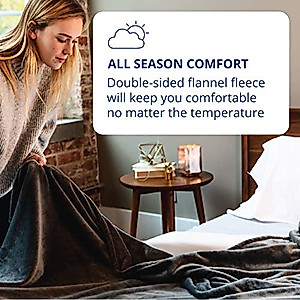 ViscoSoft Fleece All Seasons Soft & Plush Comforter, Lightweight Design - Blush Pink Throw Blanket for Sofa, Bed, Couch (Pink, Throw 50"x 60")