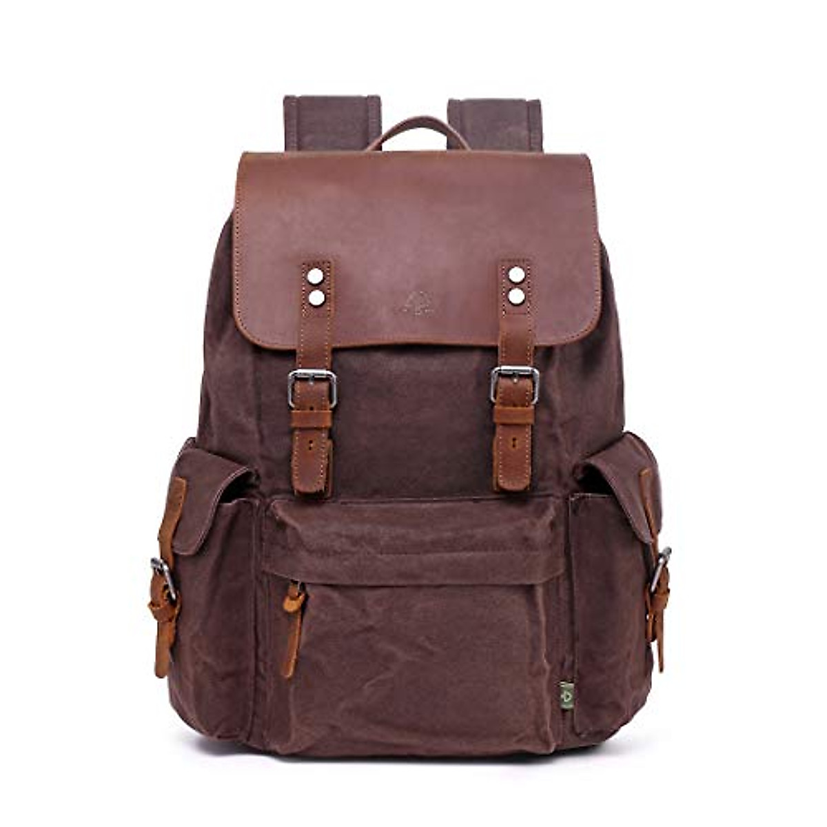 TSD Brand Stone Creek Waxed Canvas Backpack (Brown)