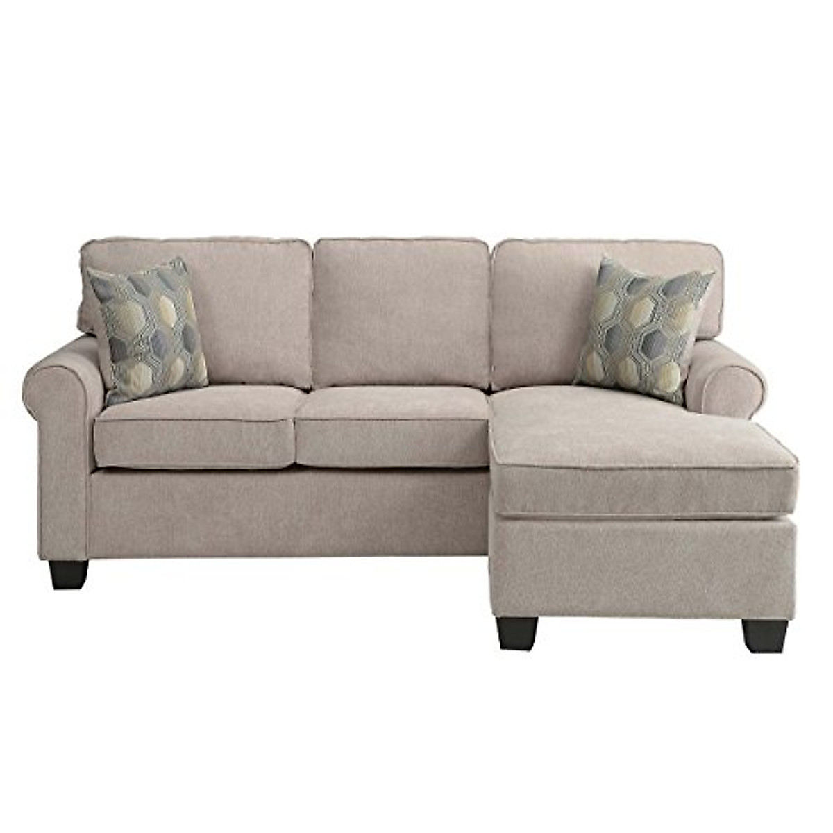 Homelegance Clumber 82" Reversible Sectional with Accent Pillows, Beige