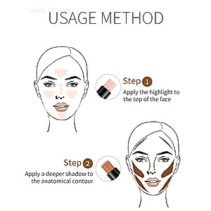 MEICOLY Cream Contour Stick Trio,Bronzer Highlighter Stick,2 in 1 Double Head Facial Repair Concealer Stick,3D Body Makeup Shading Trimming Stick,Smooth Gliding Face Illuminator Makeup,6 Colors