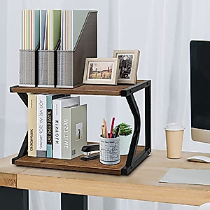 Unistyle Printer Stand with Anti-Skid Pads for Space Organizer,Desktop Stand for Printer as Storage Shelf, Book Shelf, Double Tier Tray for Home Office Organization