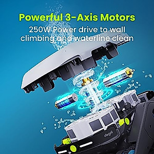 degrii Zima Pro Cordless Robotic Pool Cleaner - Wall & Waterline Cleaning, Smart Mapping Pool Cleaner with 180 µm Filter, Intelligent APP Control - All Pool Types