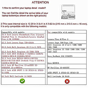 Protective Case + Portable Bag for 13.3" Dell Inspiron 13 2-in-1 7373/Inspiron 13 7380 7370 & ASUS ZenBook S UX391UA/Asus Q325UA/Zenbook Flip S UX370UA & HP Pavilion 13-anXXXX [Not fit ASUS UX392],Red