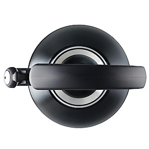 Circulon Enamel on Steel Whistling Teakettle/Teapot With Flip-Up Spout, 2 Quart - Black