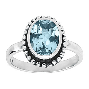 Silpada 'Sandbar' Natural Blue Topaz Ring in Sterling Silver, Size 6, Size 6