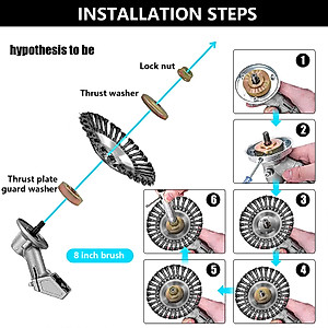 Darohz 8 Inch Weed Wacker Attachments Heads,Steel Wire Rotary Brush Cutter Trimmer Head Weed Blade, Universal Adapter Kits,Lightweight Gardening Lawnmower, Moss Grass Rust Removal