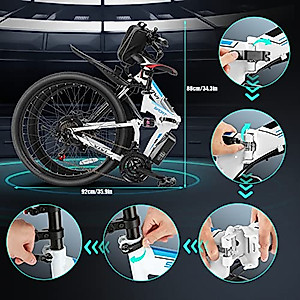 Vivi Electric Bike for Adults 26" Ebike, 500W Folding Electric Bike, 20MPH Adult Electric Bicycles with Removable 48V Battery, Up to 50Miles Range, Cruise Control, Dual Shock Absorber, UL 2849