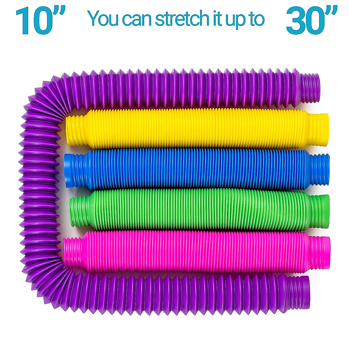 NUTTY TOYS Jumbo XXL Pop Tubes - Sensory Toys - Fine Motor Skills Learning for Toddlers, Top ADHD & Autism Fidget 2025 for Kids, Best Preschool Gifts Idea, Unique Boy & Girl Valentines Day Present