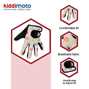 Kiddimoto Kids Cycling Gloves| Anti-Slip Kids Bike Gloves for Boys and Girls| Full Finger Kids Mountain Bike Gloves for BMX, MTB Riding, Gymnastics, Scooters, Skateboard, Rollerblade.