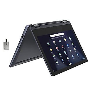 Lenovo 2022 Flex 3 Touchscreen Chromebook, 2-in-1 11.6" HD for Business and Student Laptop, MT8183 CPU, 4GB LPDDR4X, 64GB eMMC, ARM-Based Graphics, Webcam, Abyss Blue, Chrome OS, 128GB USB Card