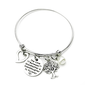 Rnivida Grandmother Granddaughter Bracelet Gifts - The Love Between Grandmother and Granddaughter is Forever