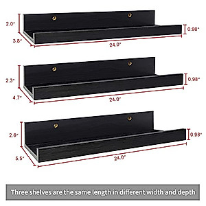 3 Pack 24 inch and 3 Pack 47 inch Photo Picture Ledge Shelf for Office, Living Room, Bedroom