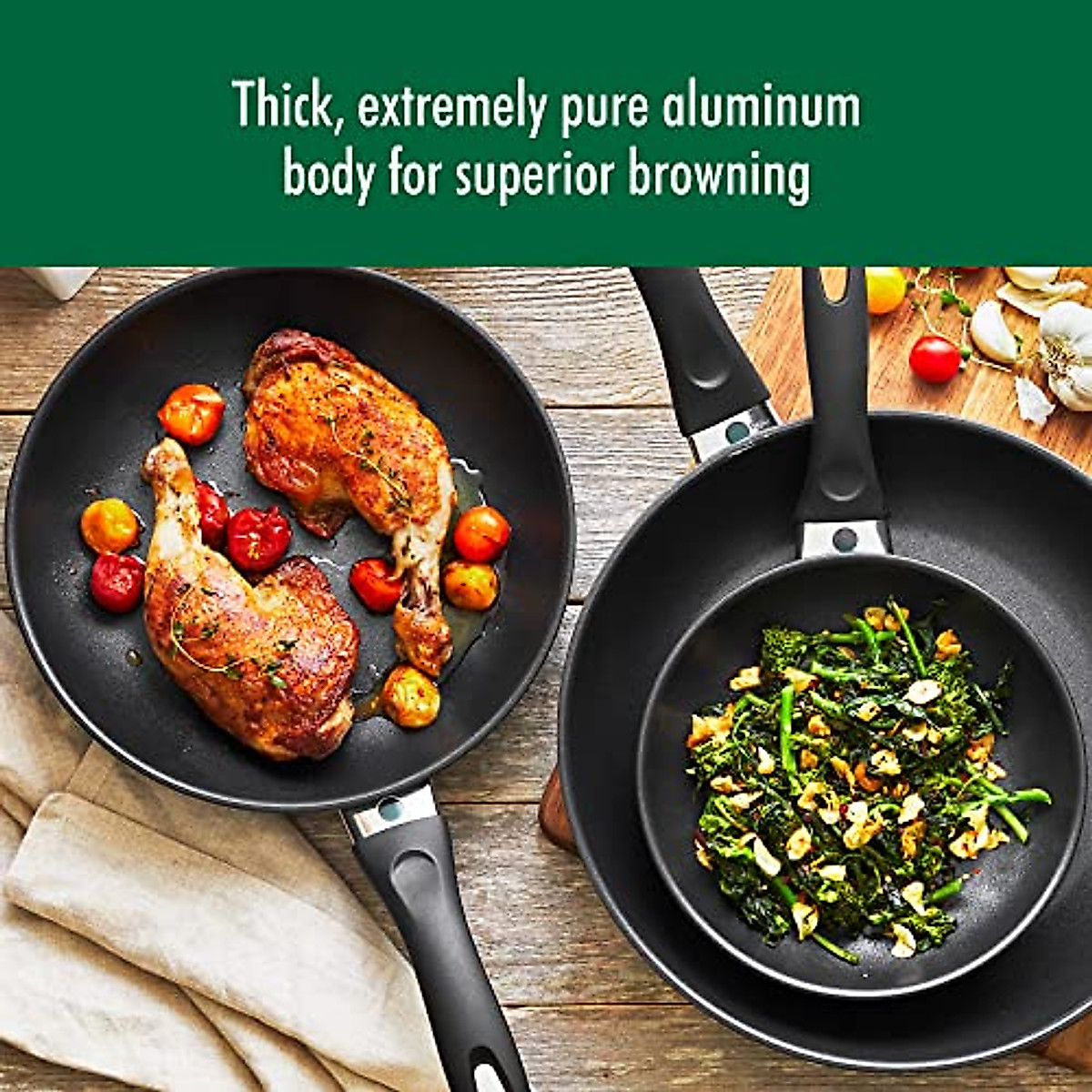 BALLARINI Parma Arezzo by HENCKELS 3-pc Nonstick Fry Pan Set, Made in Italy, Durable and Easy to clean, Set includes 8-inch, 10-inch and 12-inch fry pan