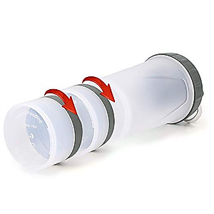 Hydro2Go 2pc Protein Jars with Pill Tray, Replacement Storage Container for 16oz Shaker Bottle with Twist & Lock on System. Perfect for Powders, Supplements in Sports Activities (gray)