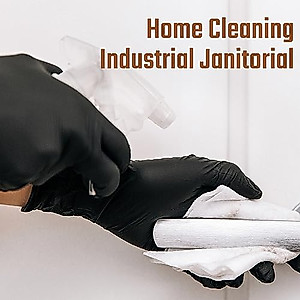 IRON MAMMOTH Nitrile Gloves Disposable Large Black Cleaning Gloves for Household 100-Count