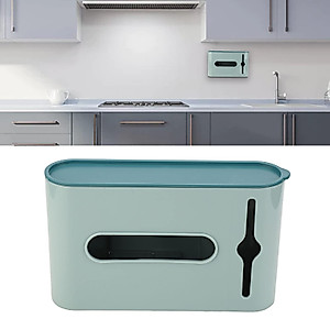 Extra Large Trash Bag Dispenser Roll Holder,Wall Mount Kitchen Cabinet Organizer Storage Box Holder,Grocery Bag Dispenser Large Capacity Dustproof Lid Plastic Bag Organizer for Kitchen Bedroom(gr