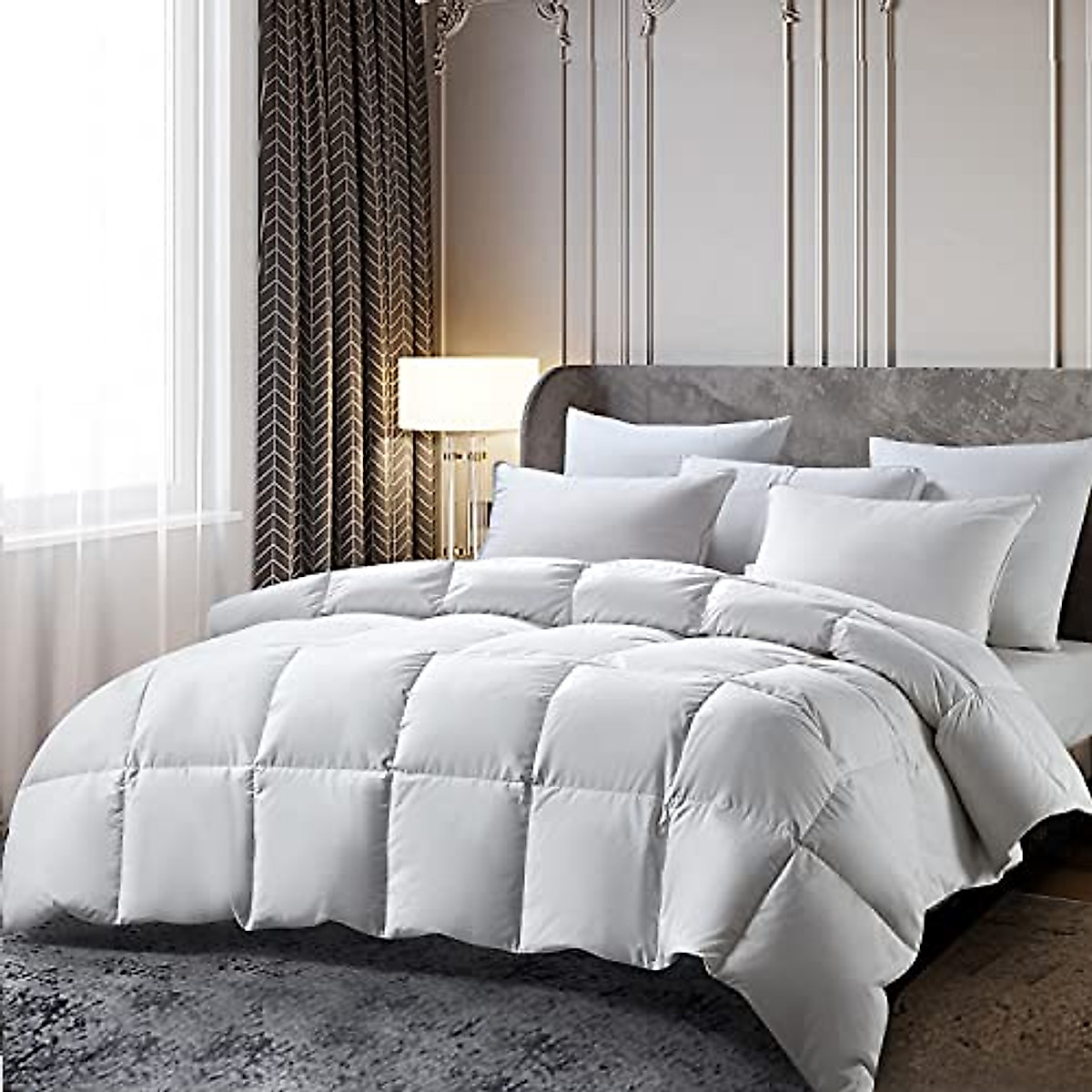 Beautyrest All Season White Down and Feather Comforter-Medium Weight with Corner Tabs – King Size