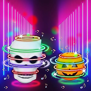 VOMAOK 4 Pack Halloween Spinning Top Toys with Flashing Lights and Music for Kids Boys Girls Halloween Party Favors Treats Prizes Halloween Goodie Bag Fillers Gifts