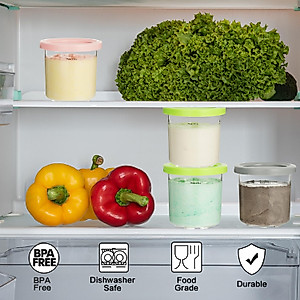 QUSTIOS Ice Cream Pints, 6 Pack Containers with Lids Replacements for Ninja Creami Pints, Compatible with NC301 NC300 NC299AMZ Series Ice Cream Maker, Dishwasher Safe & Leak Proof Creami Containers