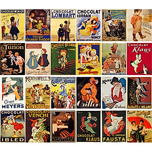 Large Stickers (24 pcs 2.5"x3.5") Chocolate Vintage Poster Ads Adverts