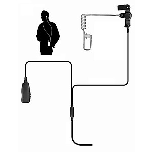 Two-Wire Surveillance Mic for Motorola CP200 CP200D XLS PR400 EP450 GTX GP300 P1225 CP185 P110 SP50 Radio Lapel Shoulder Mic.