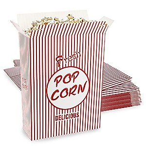 MT Products Popcorn Boxes for Party - 6 oz. (Pack of 30) - #8 Popcorn Buckets With Close Top - Great Popcorn Holder for Movie Night, Theater, Circuses, and Stadium