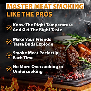 Best Improved Version White Meat Temperature Magnet & Meat Smoker Guide Cool Color Accessories for BBQ Pellet Grill Smoking More Wood Flavors & Meat Types (46) Big Text Accurate Cooking Time Temp Gift