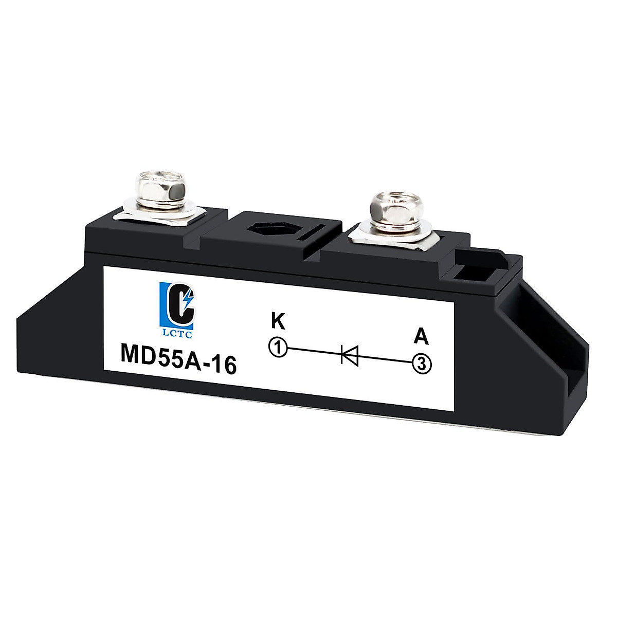 LCLCTC 12V 1 Way Diodes MD 55A(50Amp)-16;to Prevent Backfeed;Use Voltage Range:AC < 400VAC ;DC 3-1000V;Used in photovoltaics, Solar Energy, Solar Panels 24V 48V Solar Diode Anti-Reverse