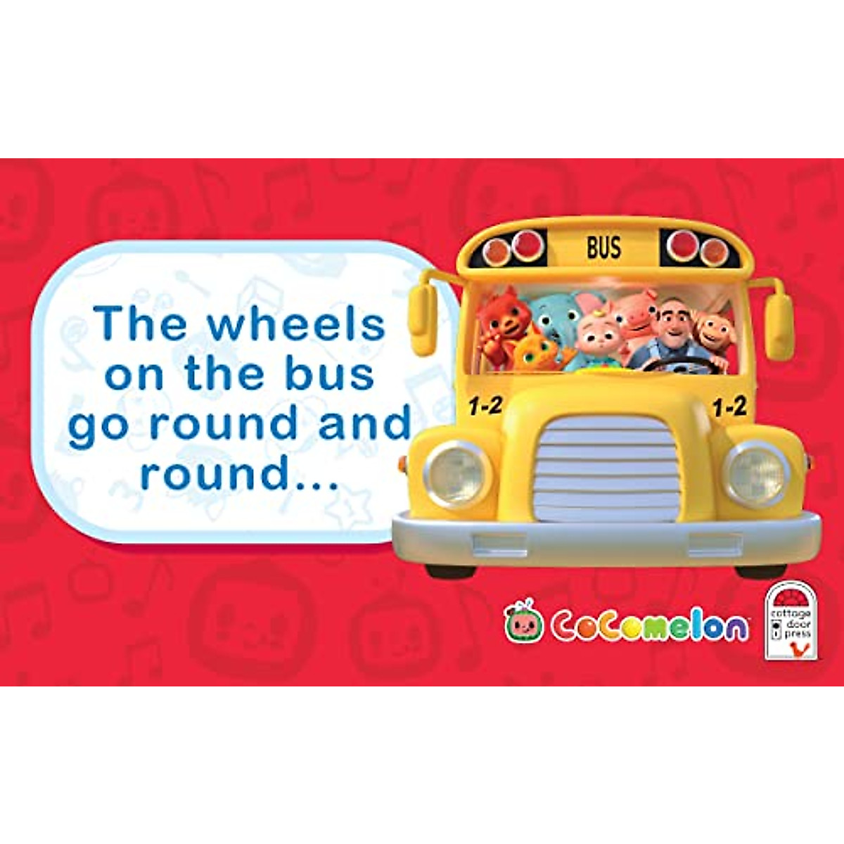 CoComelon Wheels on the Bus 3-Button Sound Board Book for Babies and Toddlers, Ages 1-4