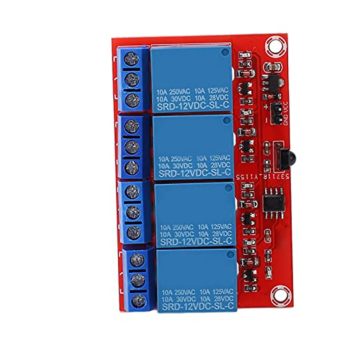 4 Channel Relay Module Receiver Set, Service Life 4 Channel Relay Module Kit Labor Saving PCB ABS with Internal Battery for Circuit (12V)